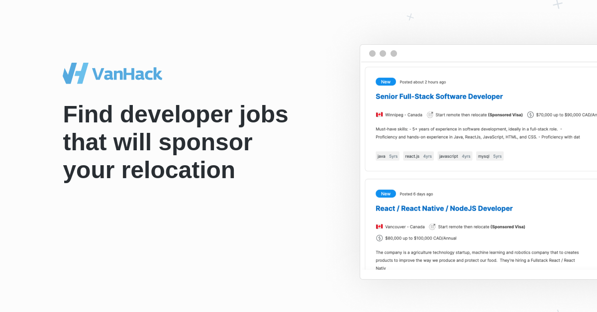 Developer jobs - VanHack